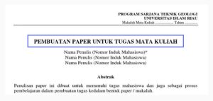 Tugas Paper Kuliah: Cara Membuat, Format dan Contoh - Deepublish Store