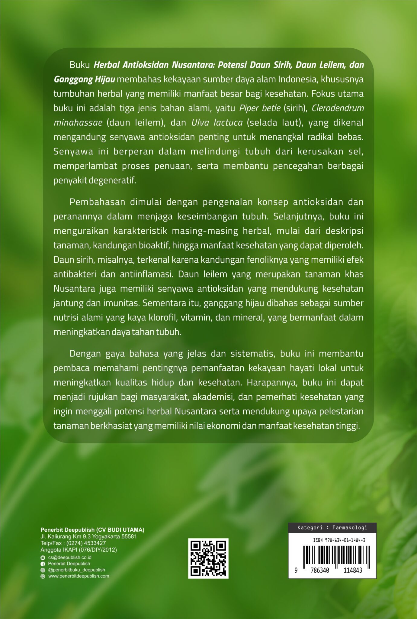 Buku Herbal Antioksidan Nusantara Potensi Daun Sirih - Deepublish Store